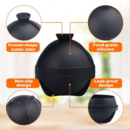 Spherical Ball Ice Cube Mold - Round Snowball Sphere Ice Cube Tray ...