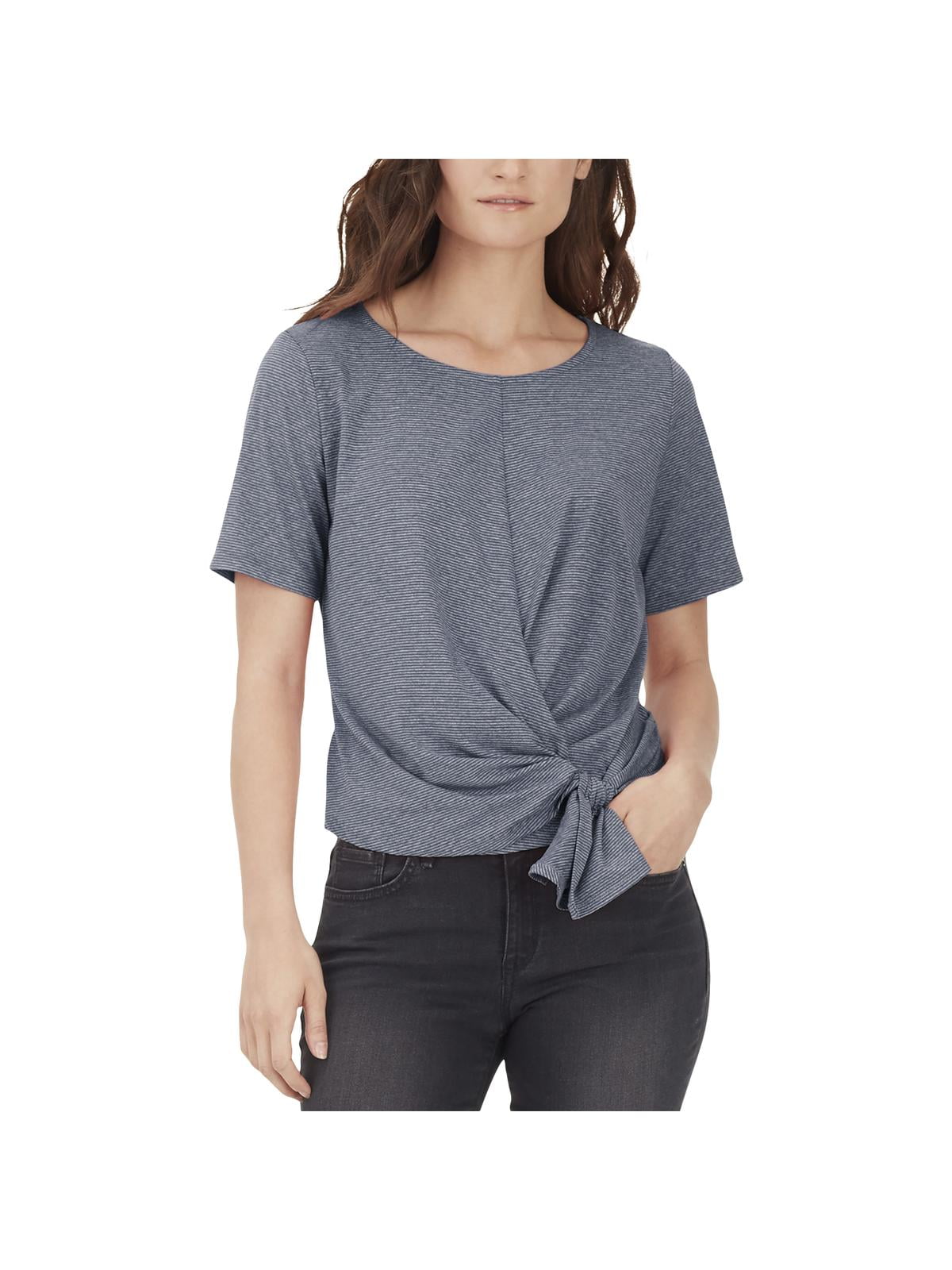 William Rast Womens Aubreigh Striped Knot Front Pullover Top Navy XS ...