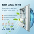 16'' Shutter Ventilation Fan - 2000 CFM High-Speed Cooling, Wall Mount ...