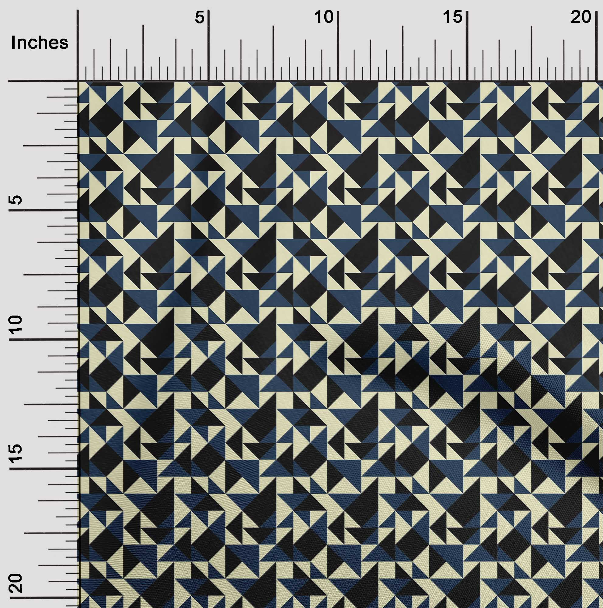 oneOone Silk Tabby Fabric Triangle Geometric Print Fabric By The Yard ...