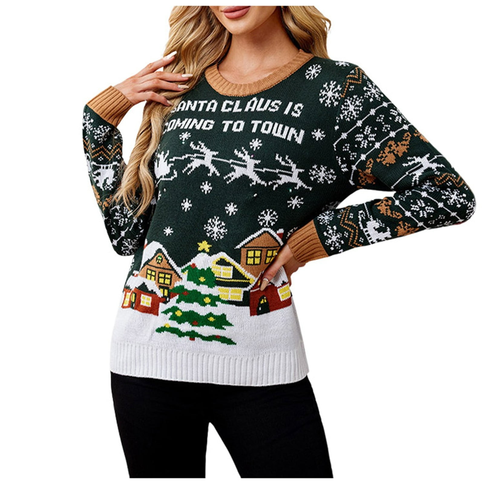 Click here for Zhanying Fall Sweater Warm Knit Winter Style Festi... prices