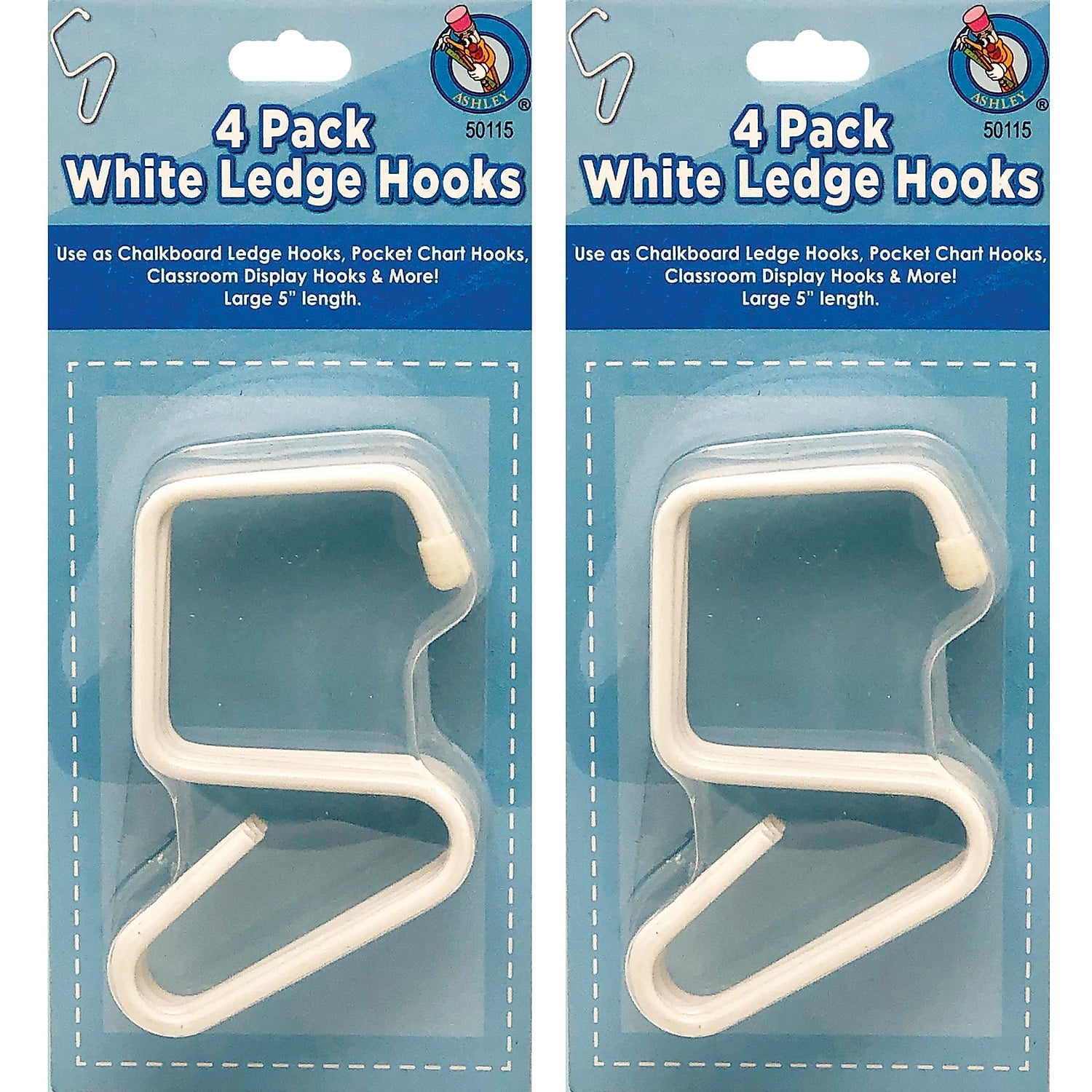 Ashley Productions Steel/Rubber Classroom Ledge Hooks for Chalkboard ...