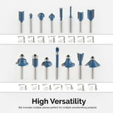 Hiltex 10100 15-Piece Tungsten Carbide Router Bit Set, Durable, Heat ...