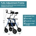 ELENKER Upright Rollator Walker, All-Terrain Stand up Rolling Walker 10" PU Wheels for Senior ...