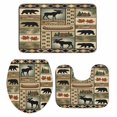 Animal Silhouette Patchwork Bathroom Rugs Set Country Forest Farmhouse ...