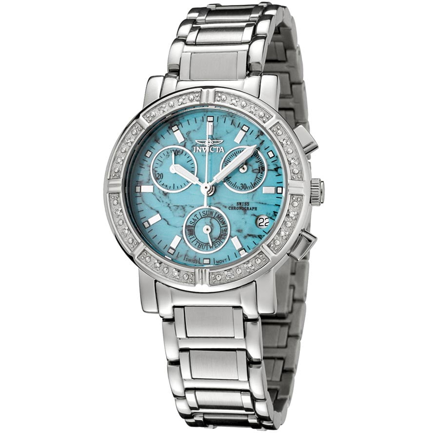 Invicta Women's 0281 Swiss Angel Chronograph Turquoise Stone Dial ...