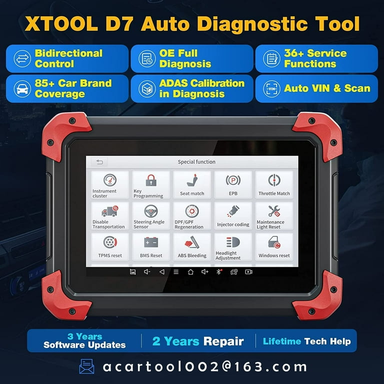 XTOOL D7 Automotive Scan Tool, Full System Bi-Directional, 58% OFF