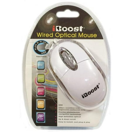 iBoost Mini Wired USB Optical Mouse - USB - White - Walmart.ca