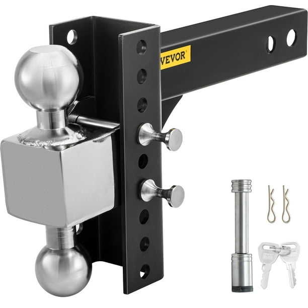 VEVOR Adjustable Trailer Hitch, 6" Rise & Drop Hitch Ball Mount 2.5 ...