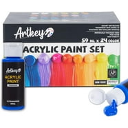 Craft Smart Satin Acrylic Paint, 16 Colors Value Pack, Water-Based, 2 ...