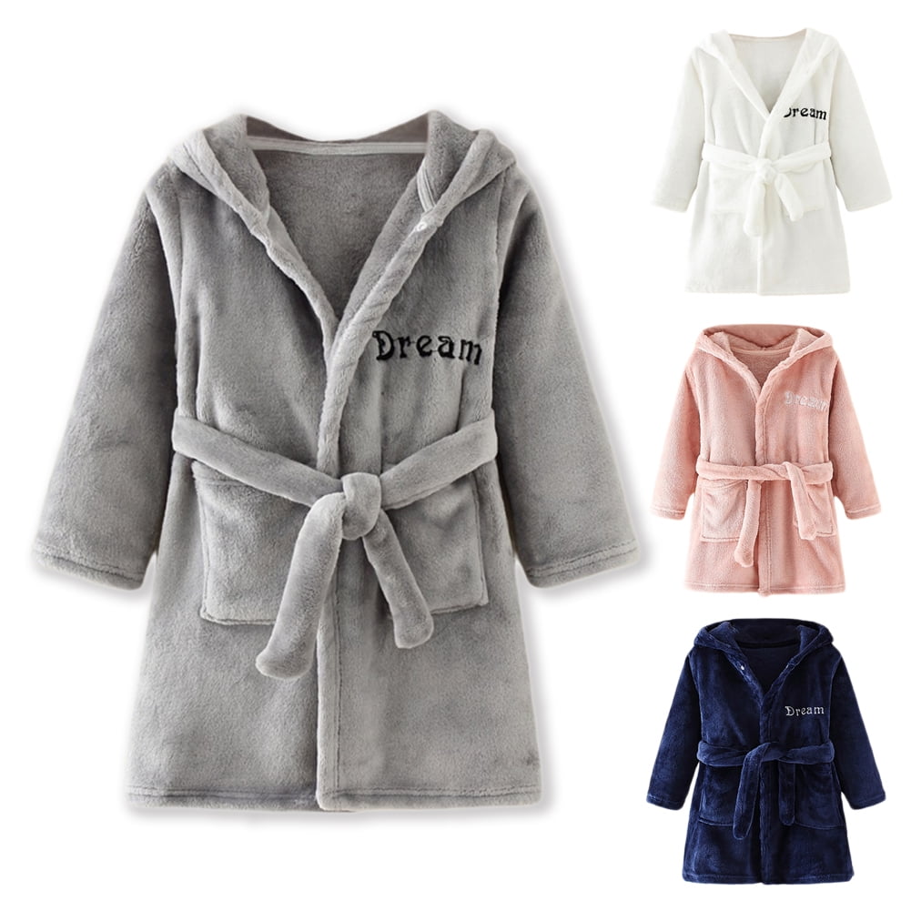 Gyratedream 1-6T Baby Boys Girls Solid Color Flannel Warm Hooded ...