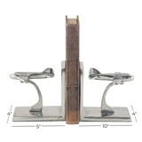 DecMode 5" Airplane Silver Aluminum Metal Bookends (Set of 2) - Walmart.com