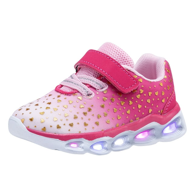 NEWMALL Girls Led Shoes Flashing Light Up Sneakers (7 Toddler,Fuchsia ...