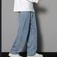 Jeans for Men Drawstring Denim Pants Summer Thin Sweatpants Casual ...