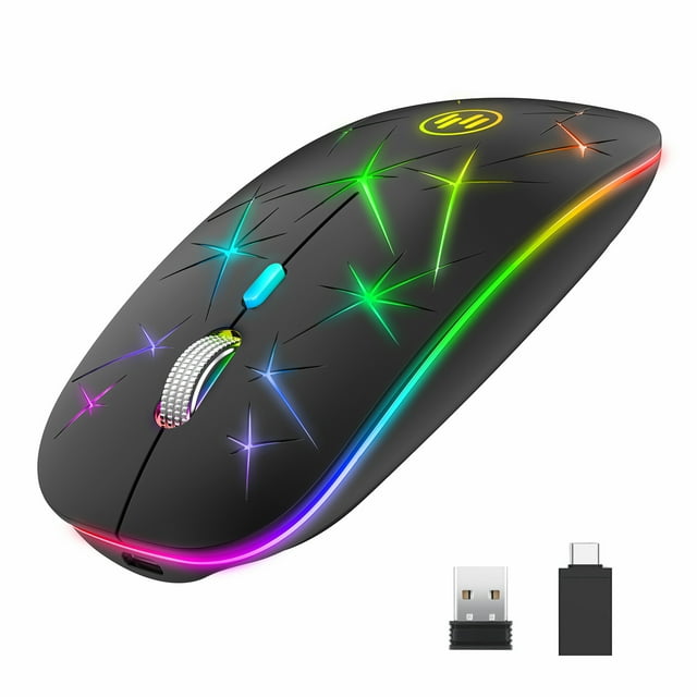 TENMOS Wireless Bluetooth Mouse LED Rechargeable Mouse Optical Mice ...