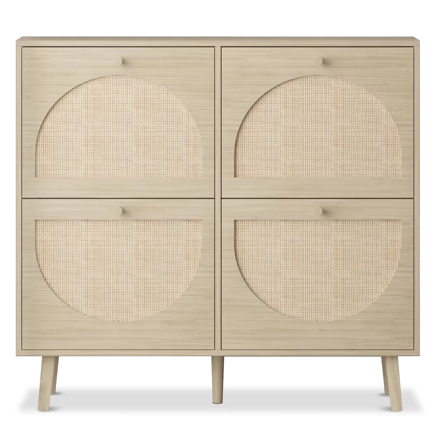 EasingRoom Shoe Cabinet, Shoe Rack with Natural Rattan Weave Doors ...