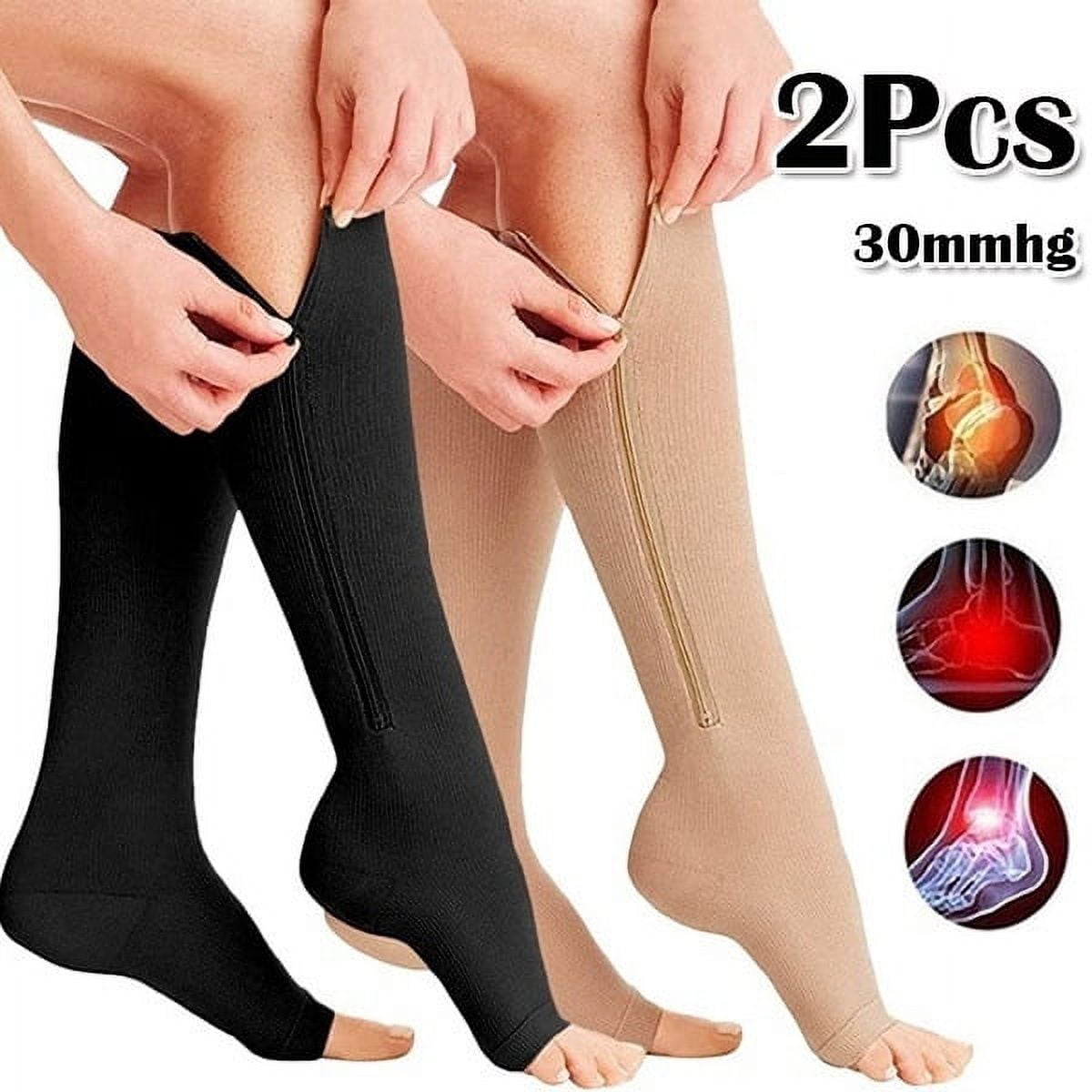 Click here for Nielieping Zipper Compression Socks - 2 Pairs Open... prices