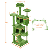 Alden Design 62.5'' Height Multilevel Cat Tree with 2 Condos for ...