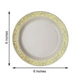 Efavormart 50 Pcs - Ivory with Gold Trimmed 6.25" Round Disposable ...