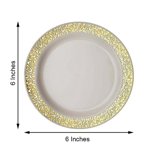 Efavormart 50 Pcs - Ivory with Gold Trimmed 6.25" Round Disposable ...