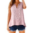 2026 Summer Linen Vest Top for Women V Neck Sleeveless Embroidered ...