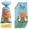 TETOU 50pcs Easter Candy Treat Bags Bunny Chick Rabbit Cellophane ...