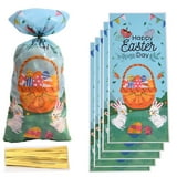 TETOU 50pcs Easter Candy Treat Bags Bunny Chick Rabbit Cellophane ...