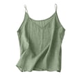 CHENge Womens Linen Tank Tops V Neck Casual Cami Sleeveless Blouses ...