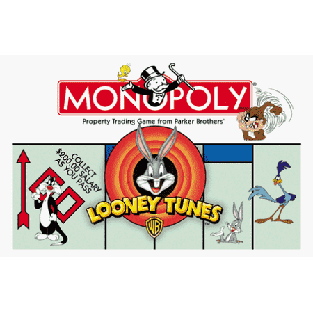 Monopoly 1999 Looney Tunes game with 8 Pewter character Tokens ...