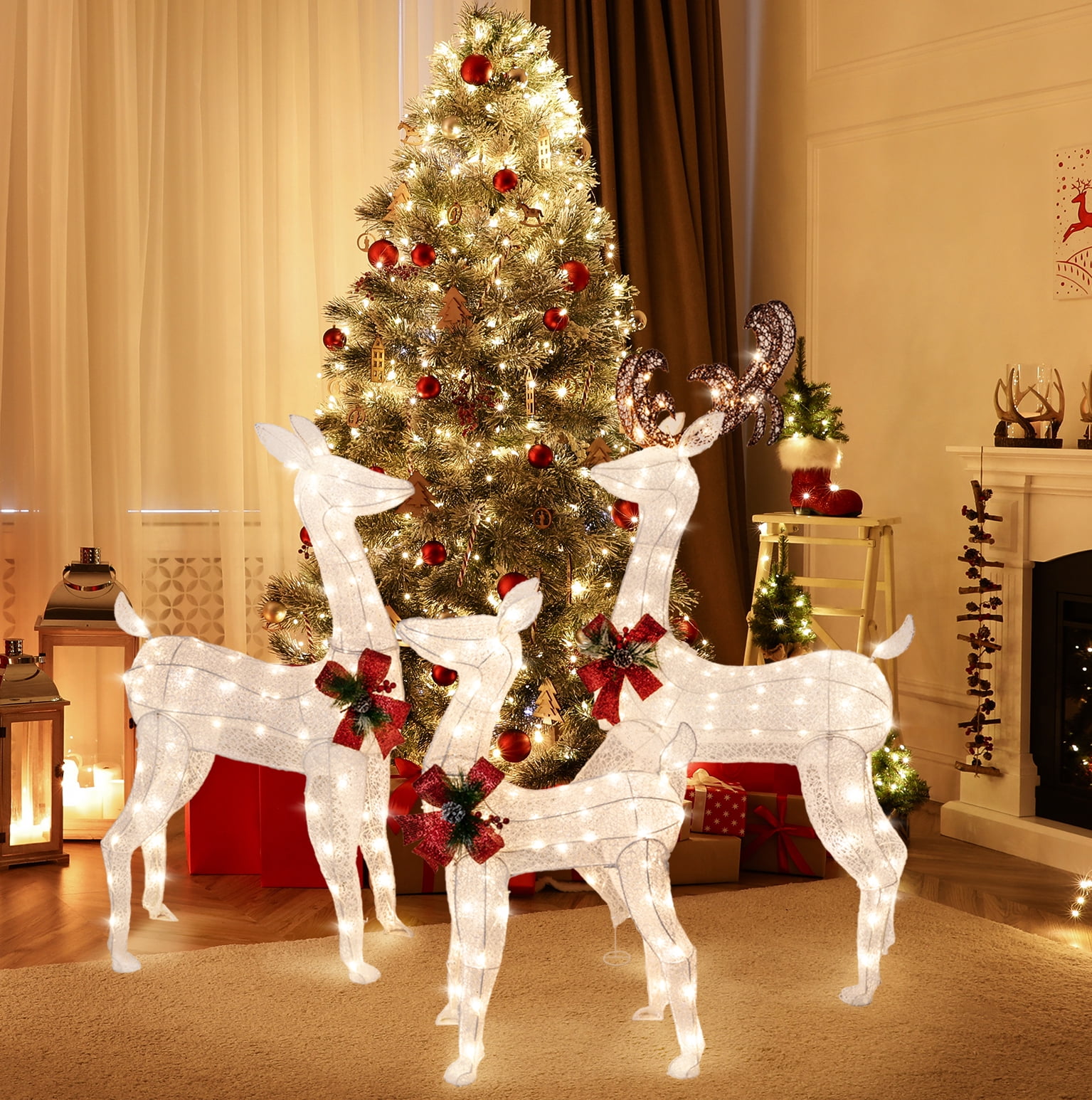 Walsunny 3-Piece Christmas Deer LED Light Display Set, Holiday ...