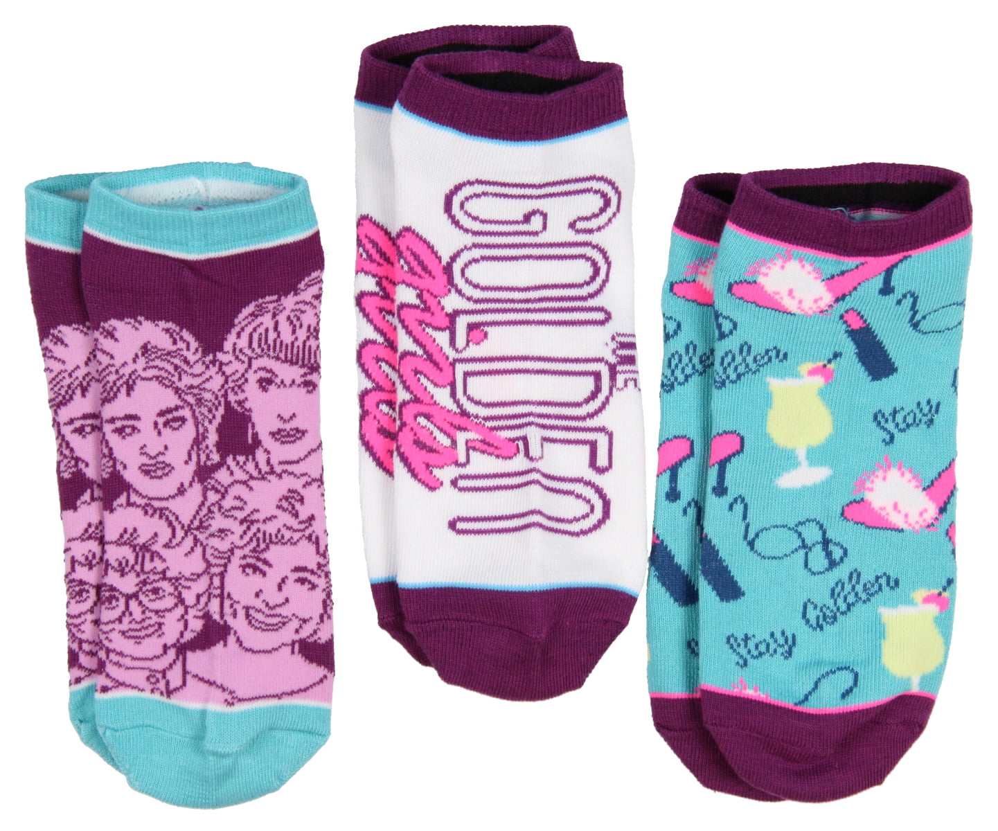 The Golden Girls Stay Golden 3 Pair Character Ankle No Show Socks ...