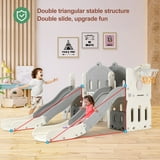 JOYLDIAS 9in1 Kids Toddler Double Slide Playground Set with Climber ...