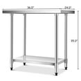 Gymax Stainless Steel Utility Work Table 24'' x 36'' with Storage Base ...