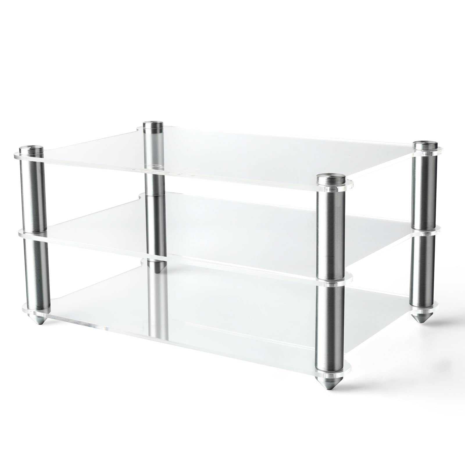 KGUSS Mini Audio Component Rack Acrylic 2-Layer Rack Aluminium Holders ...