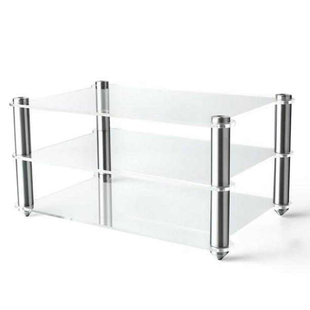 KGUSS Mini Audio Component Rack Acrylic 2-Layer Rack Aluminium Holders ...