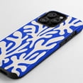 Blue Beige Abstract Coral Reef Tough Phone Case for iPhone 17 16 15 14 ...