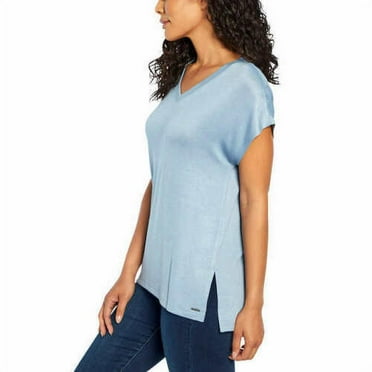 Orvis Women's V-Neck, High-Low Hemline, Tunic Length Knit Top with Side ...