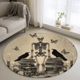 4ft Round Rug Halloween Skeleton Area Rugs for Living Room Bedroom ...