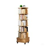6 Tier Rotating Bookshelf, 360° Display Round Spinning Bookshelf with ...