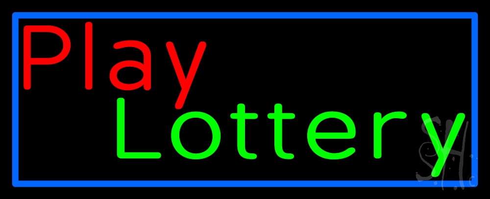 Play Lottery LED Neon Sign 10 x 24 - inches, Black Square Cut Acrylic ...
