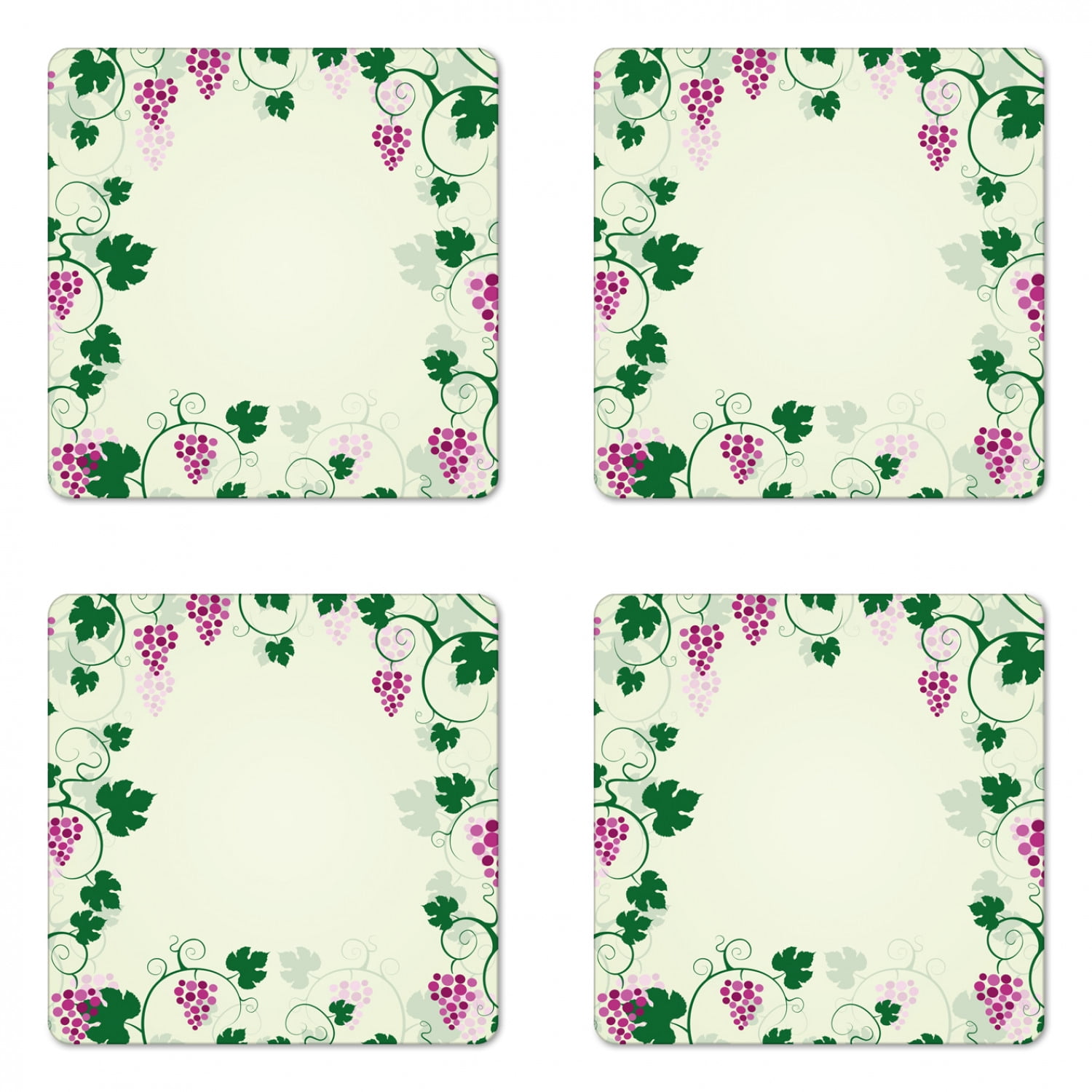 Nature Coaster Set of 4, Grape Vines Framework Fruit Garden Curvy ...