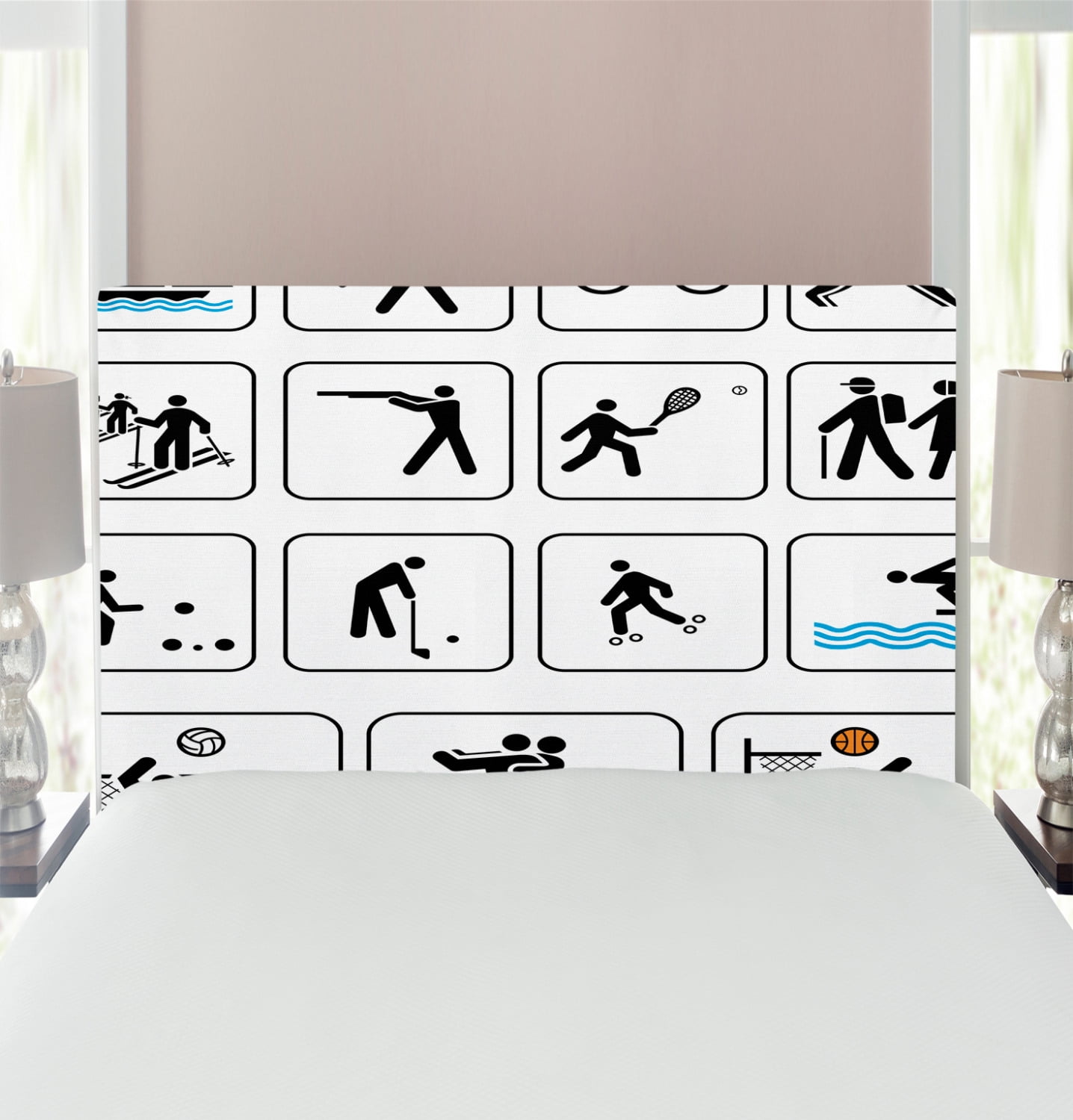 Olympics Headboard, Sports Competition Games Signs Dancing Horse Riding ...