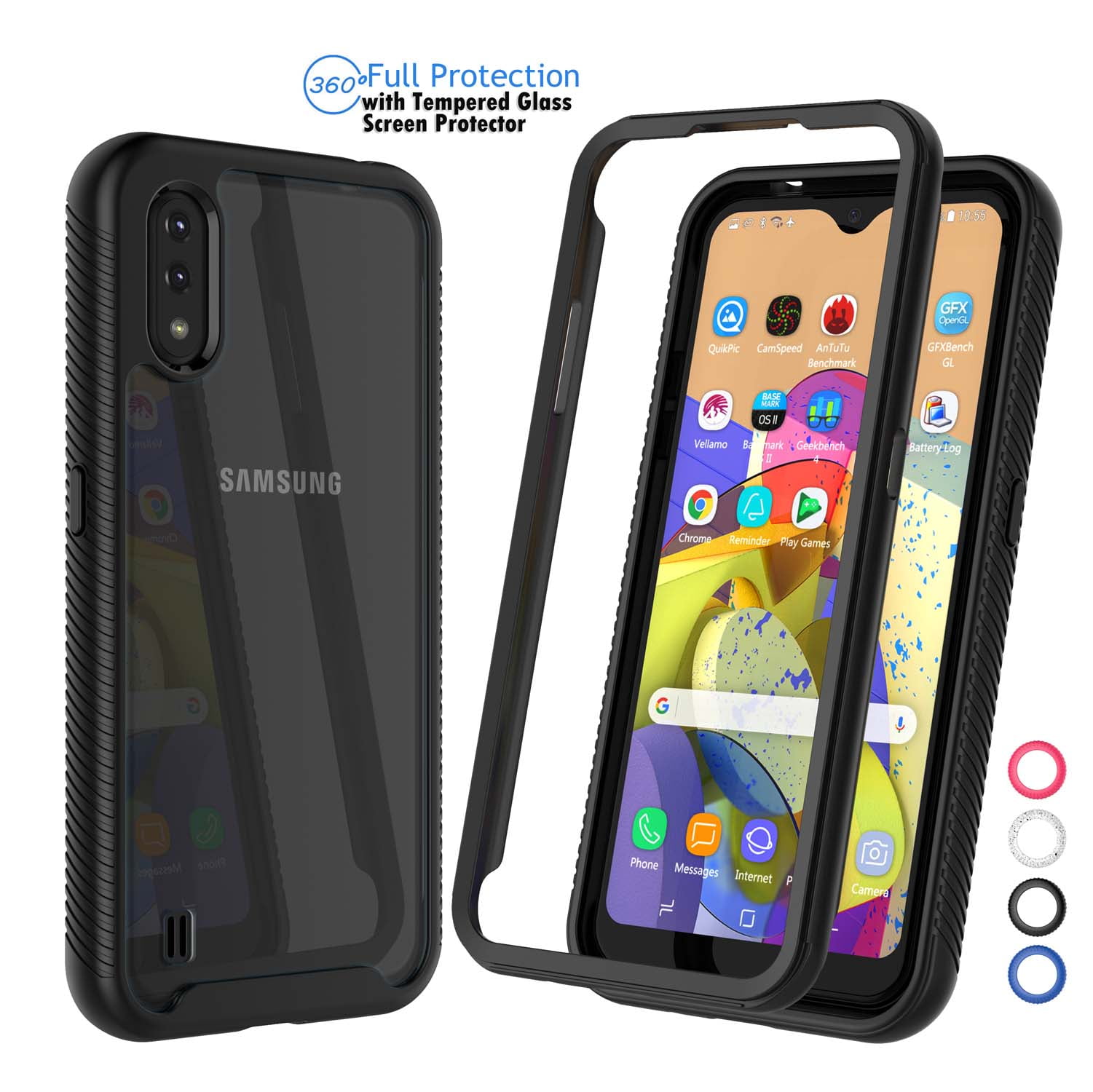 Galaxy A01 Case, Phone Case for 2020 Galaxy A01, Njjex Full-Body Rugged ...