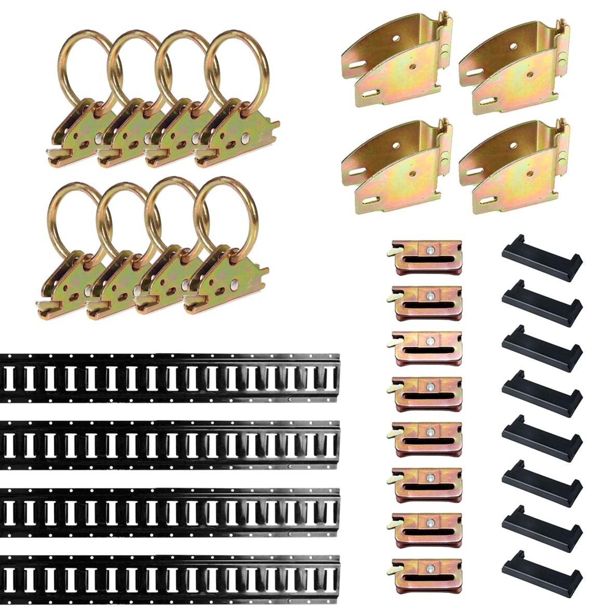 DC Cargo Mall E Track Tie-Down Kit - 32 Pieces: 4 ft Black E Track ...