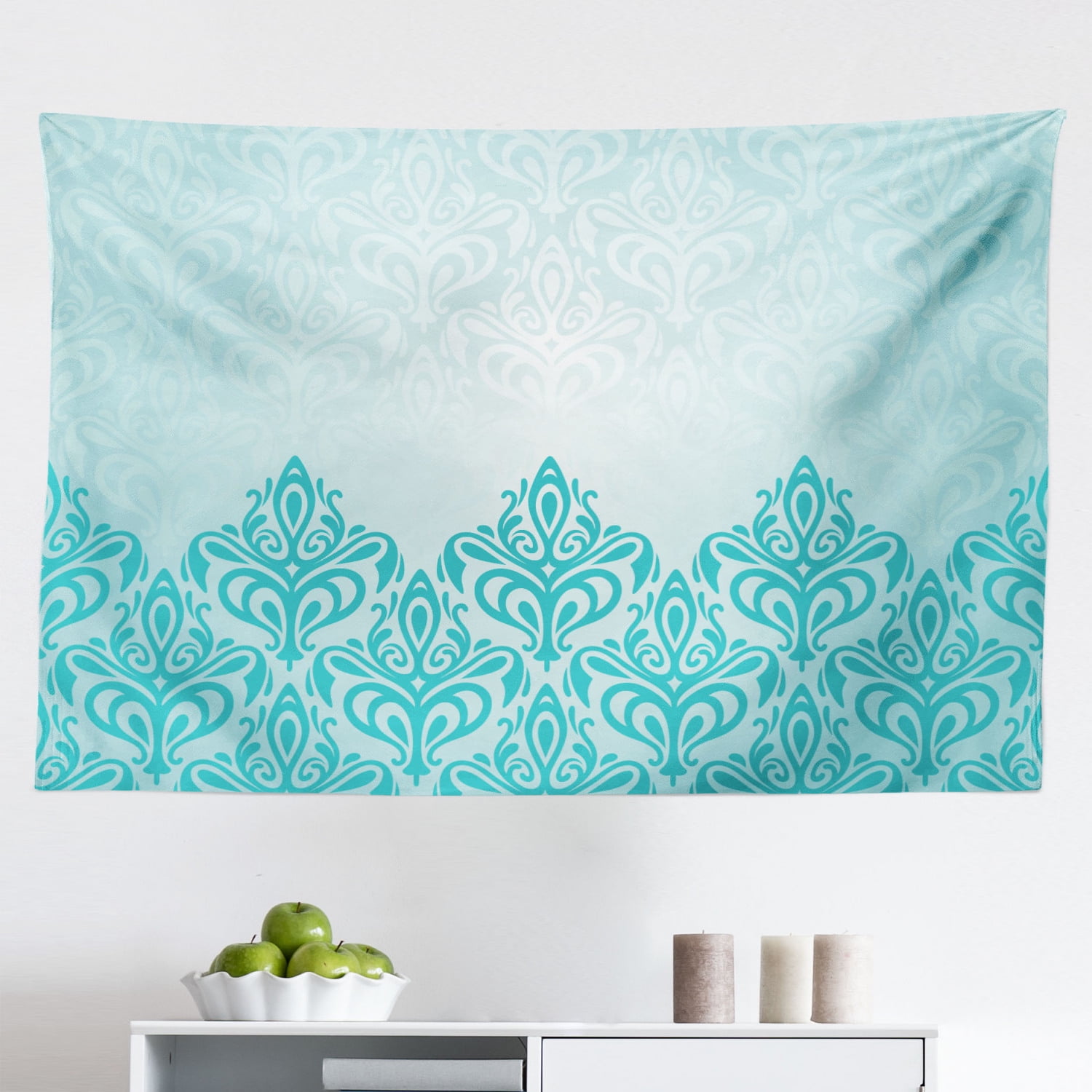 Turquoise Tapestry, Eastern Oriental Pattern of Mandala Traditional ...