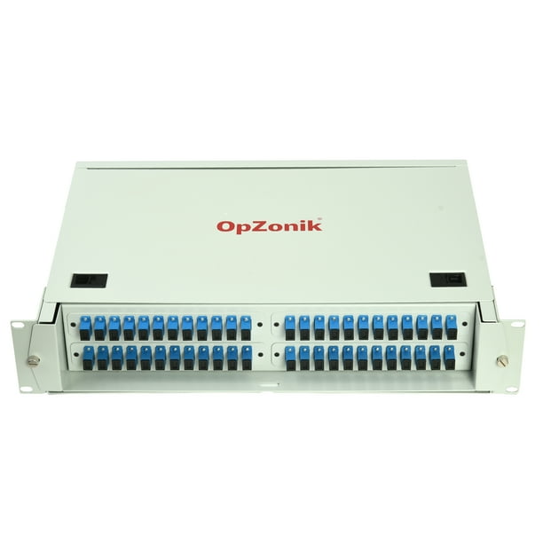 OpZonik 2U Fiber Optic Rack Mount Enclosure, 48 Port SC Singlemode ...