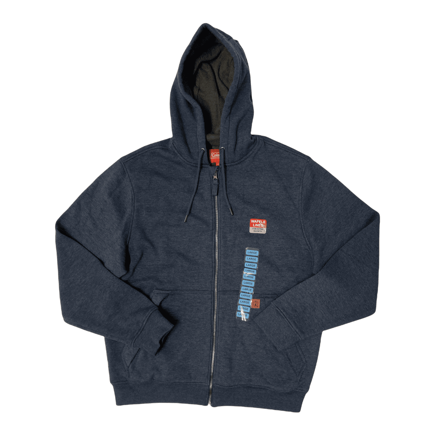 Coleman Men's Waffle Lined Full Zip Workwear Hoodie (Indigo Heather, XL ...