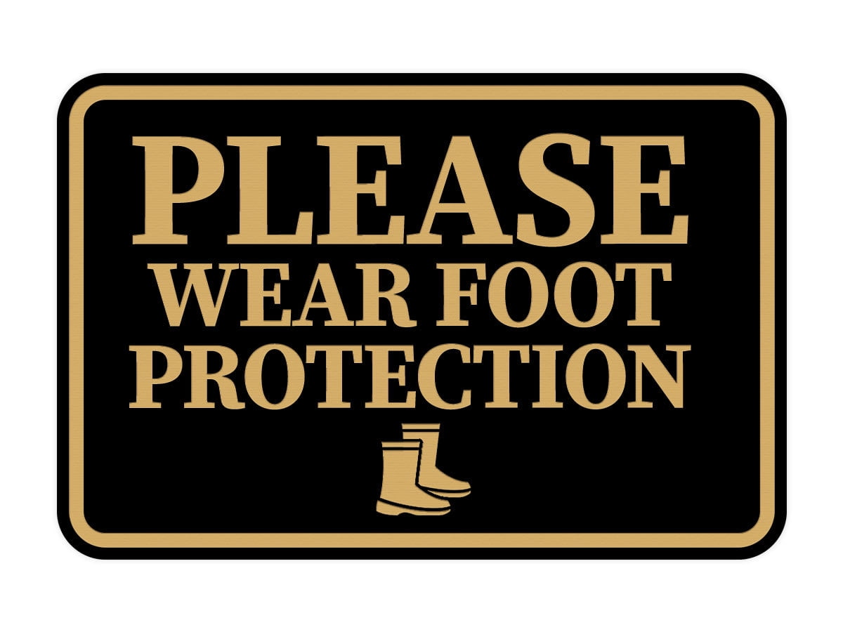 Signs ByLITA Classic Framed Please Wear Foot Protection Sign (Black ...