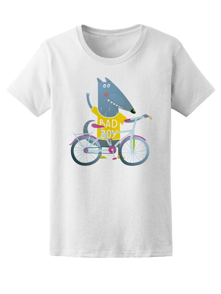 Bad Boy Funny Fox On Bike Tee Women's -Image by Shutterstock - Walmart.com