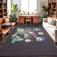Abstract Aircraft 6x9ft Non Slip Area Rug Map Luggage Camera Passport ...